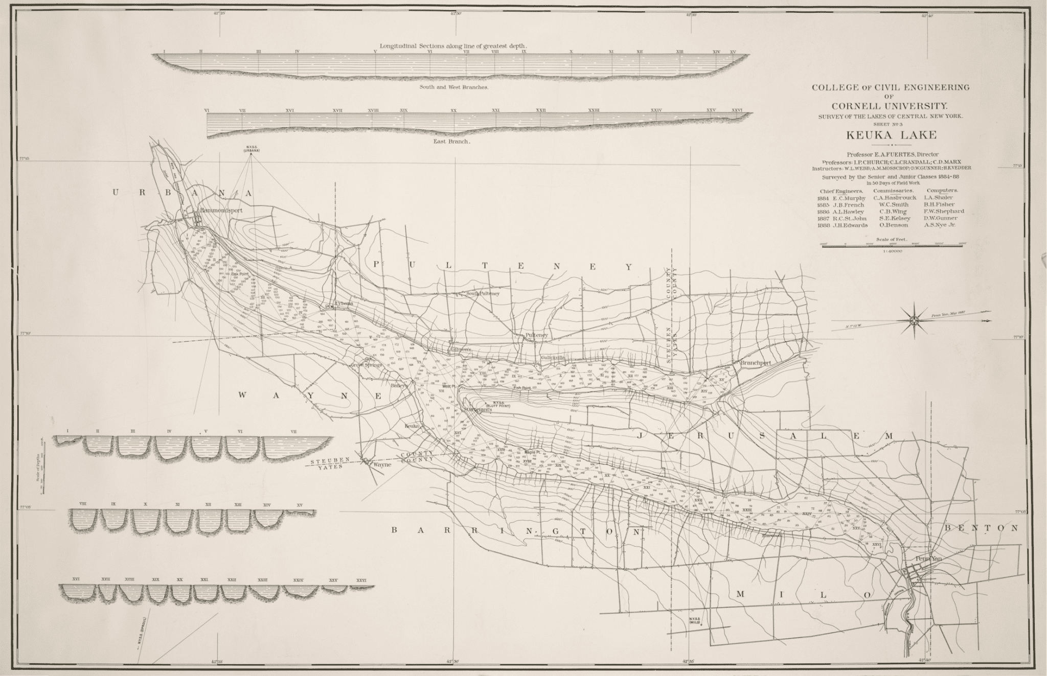 Vintage Maps of Keuka Lake